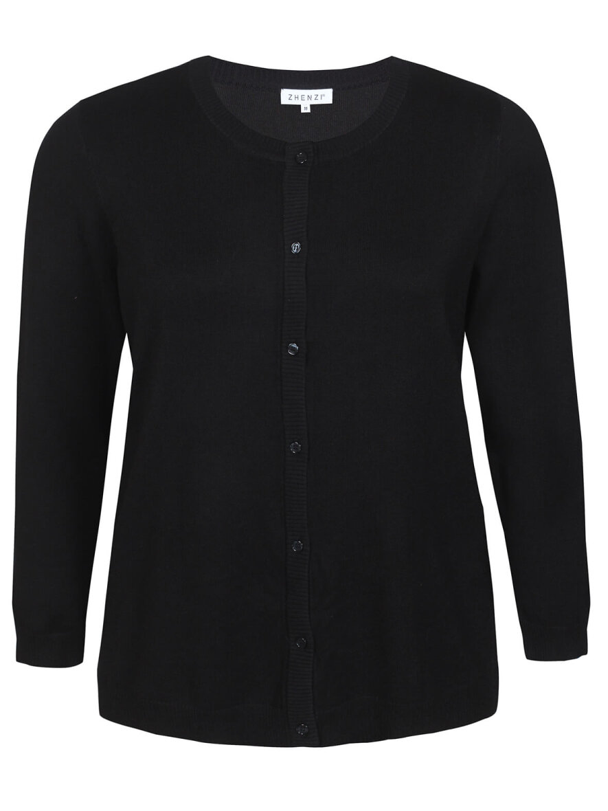 Strikcardigan med rund hals. 1-3 dages levering.