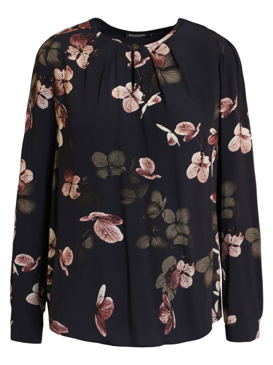 Bluse med blomsterprint