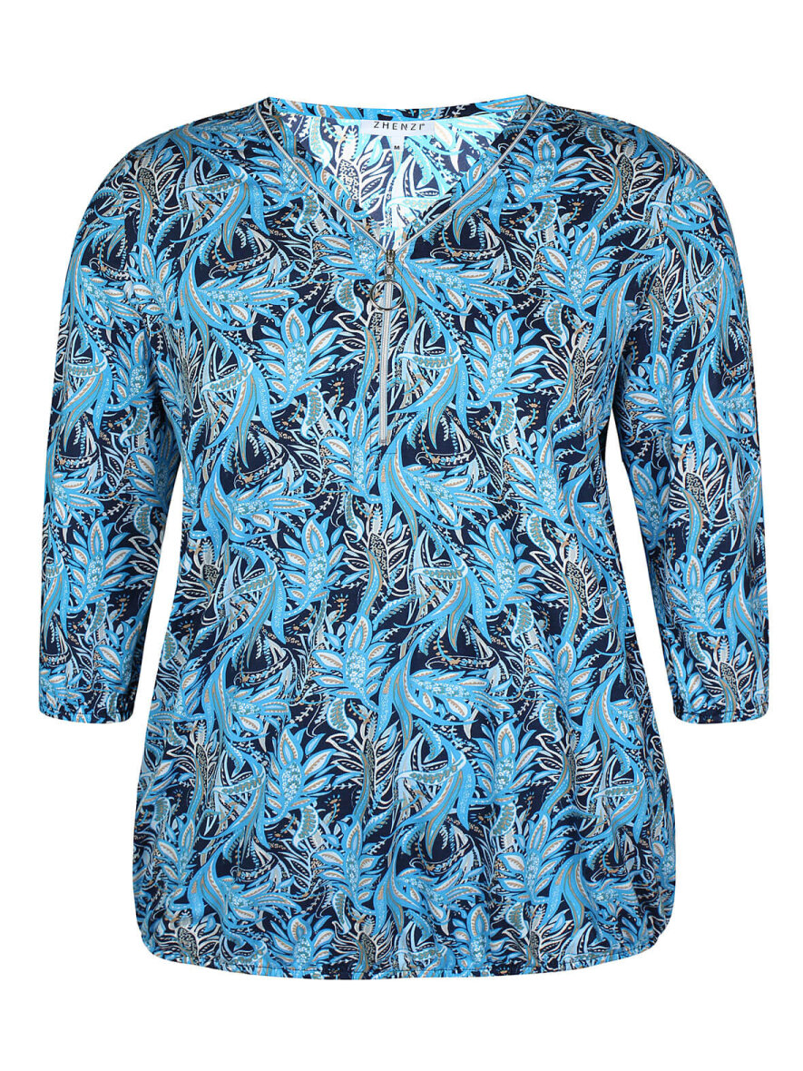 Butik Søs - Bluse med lynlås i halsen