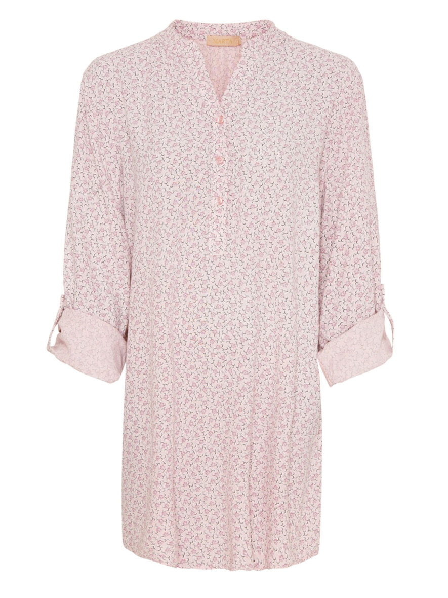 Tunika lyserød ærmerne kan sættes op med knap